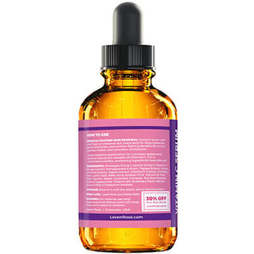Leven Rose Organic Vitamin C Brightening Serum for Face - 1 oz